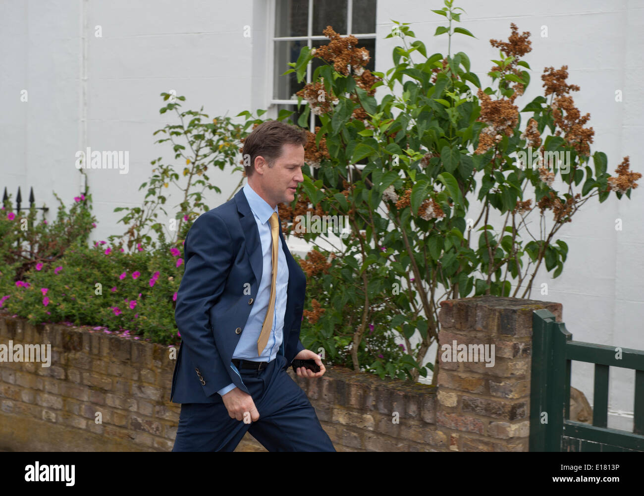 Nick Clegg deputy Prime Minister arrives home after Euro Election ...