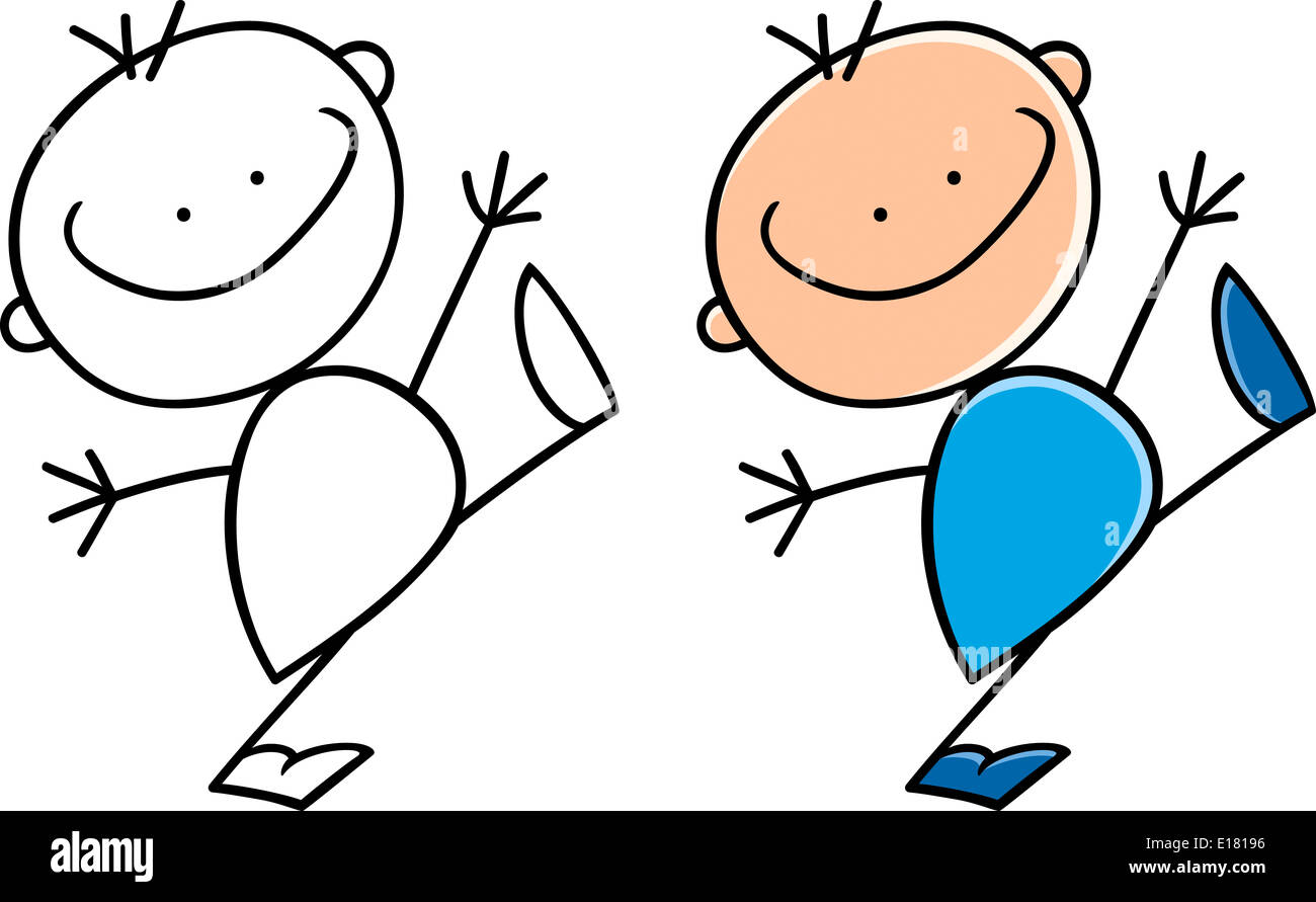 Cartoon Illustration of Cute Happy Little Boy Stock Photo - Alamy