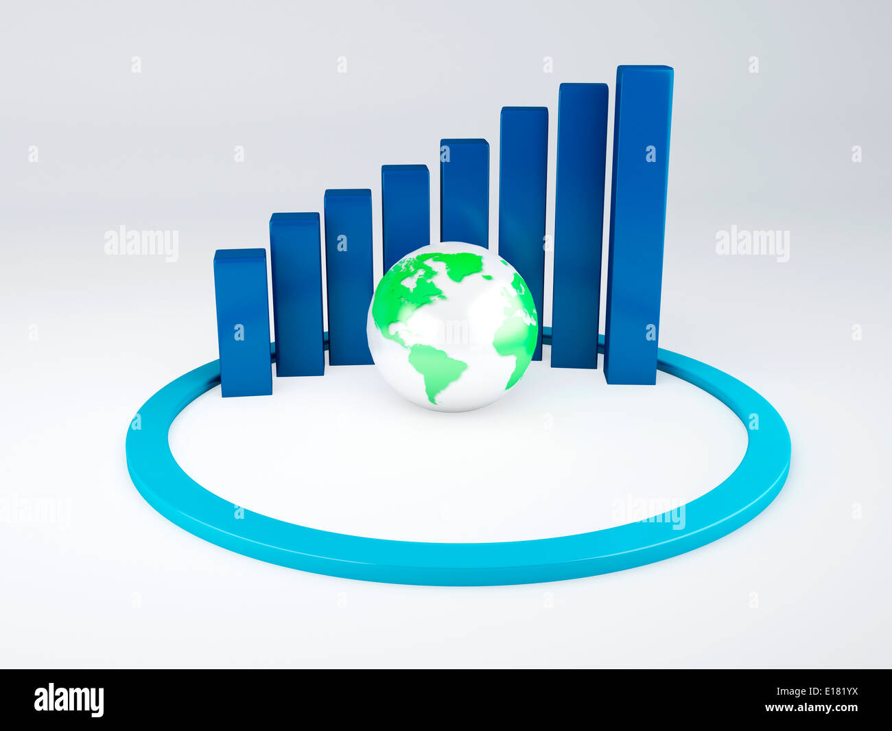business graph 3d illustration. isolated white Stock Photo - Alamy