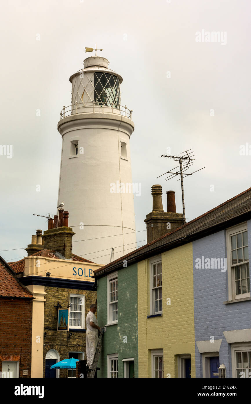 Southwold Lighthouse as viewed from Victoria Street, Southwold, Suffolk ...
