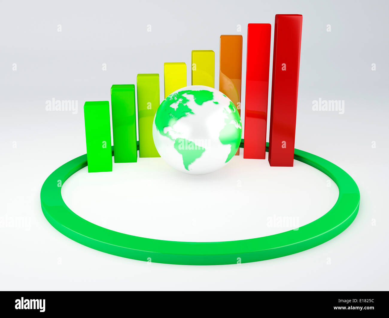 business graph 3d illustration. isolated white Stock Photo - Alamy