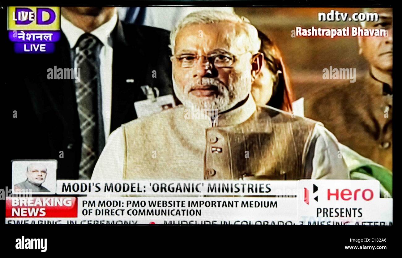 New Delhi. 26th May, 2014. In this frame grab taken from Indian New ...