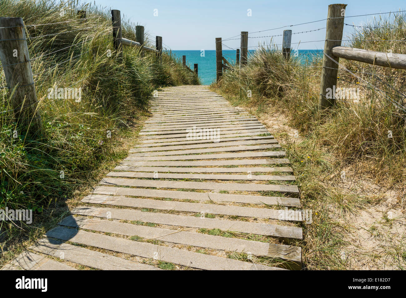 A boardwalk / footpath through the sand dunes above West Beach ...