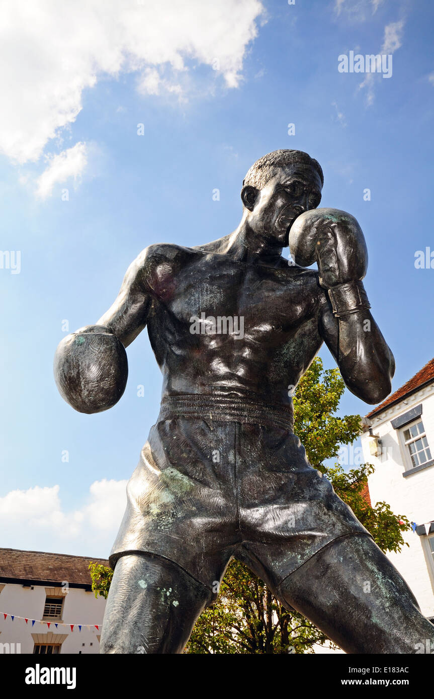 Statue of the boxer Randolph Turpin, Warwick, Warwickshire, England, UK ...