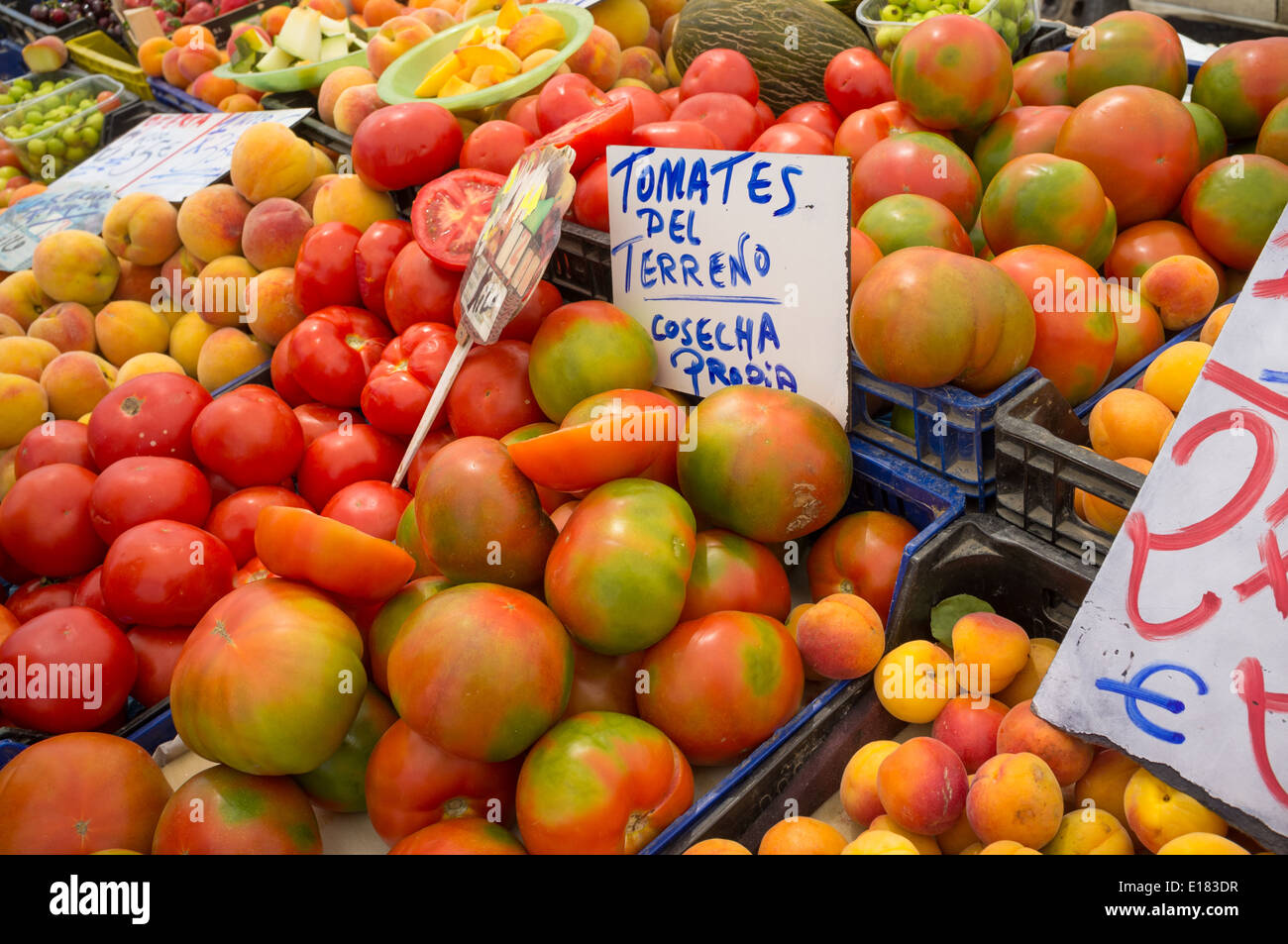Fresh spring produce on a street market stall Stock Photo - Alamy