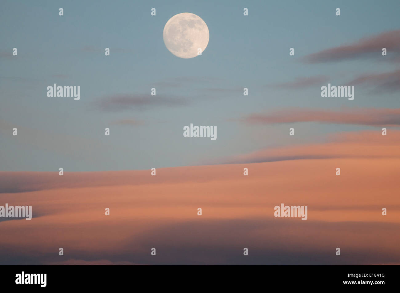 Full moon in red sky Stock Photo - Alamy