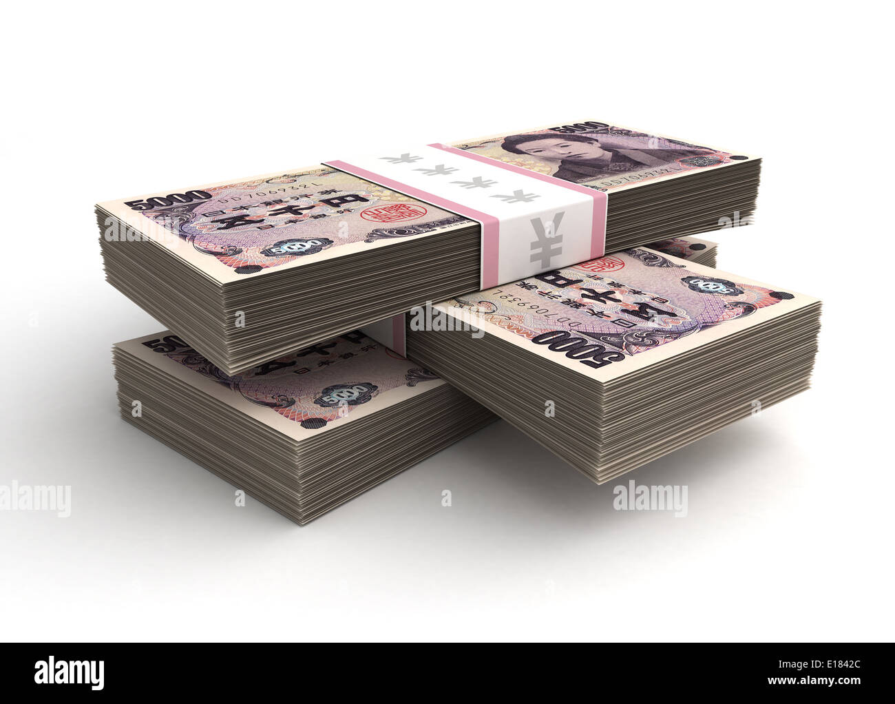 Stack of Japanese Yen Stock Photo - Alamy