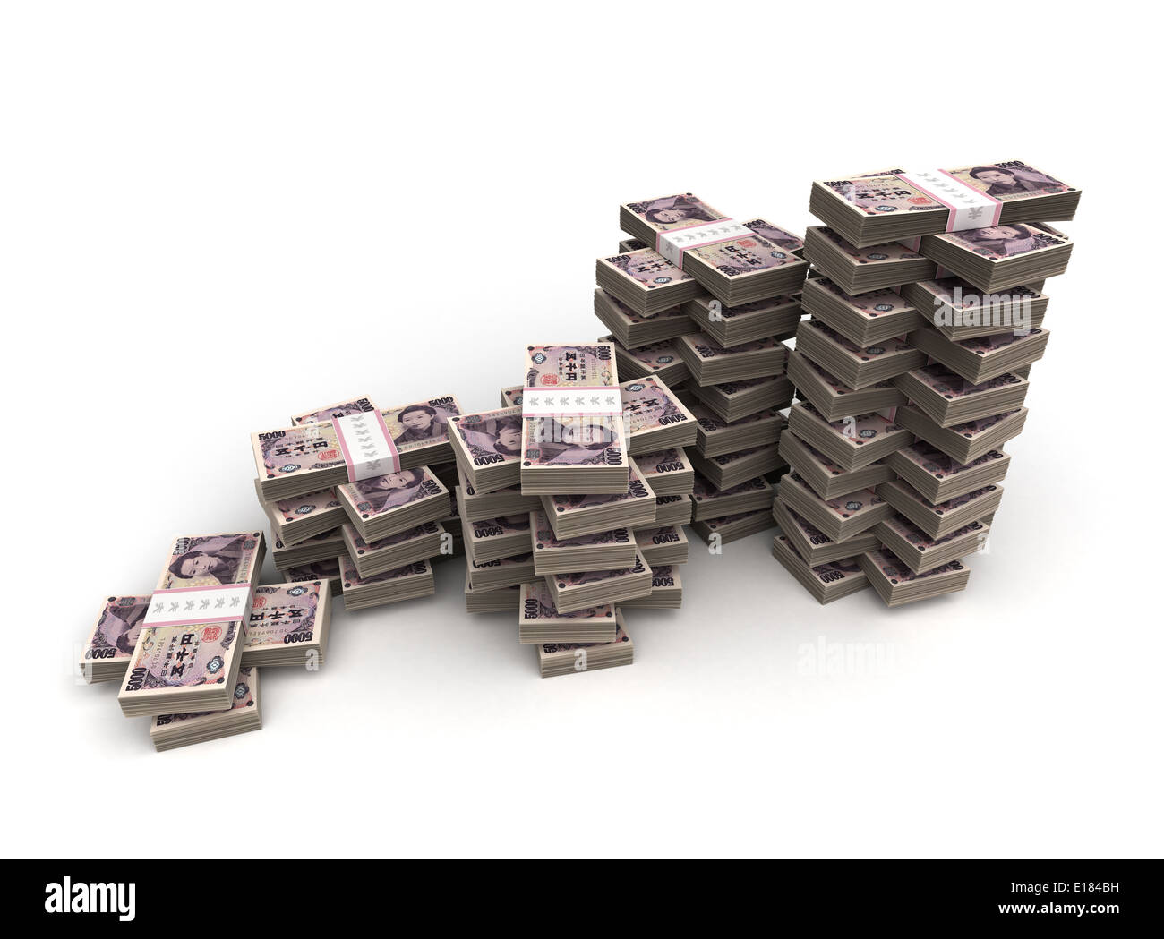 Stack of Japanese Yen Stock Photo - Alamy