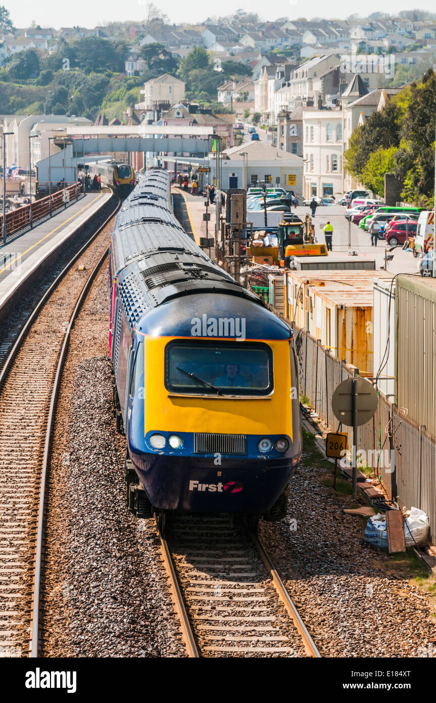 First Great Western high speed passenger train passing through Dawlish ...