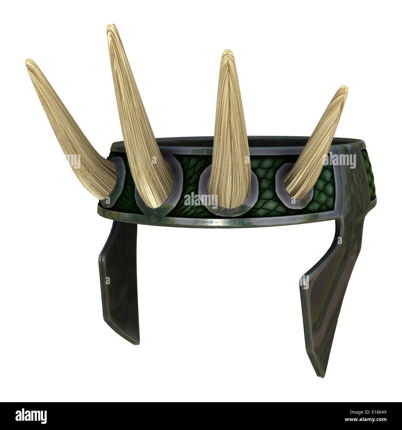 3D digital render of a spiky tribal crown isolated on white background ...