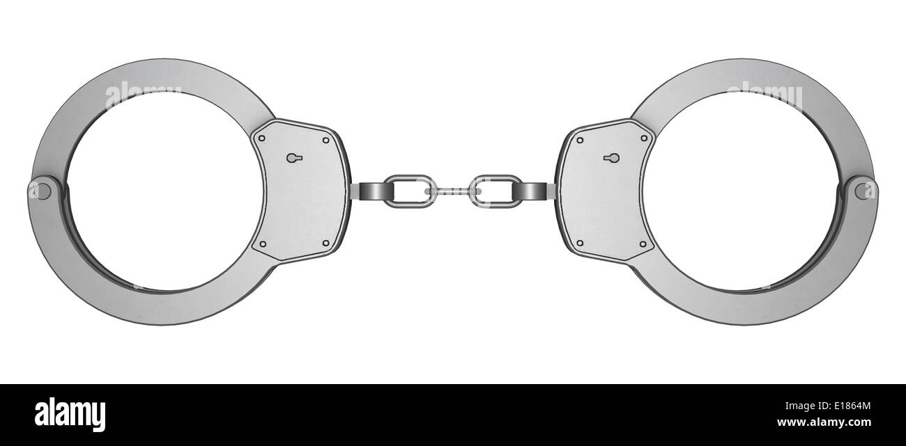 3D digital render of handcuffs isolated on white background Stock Photo ...