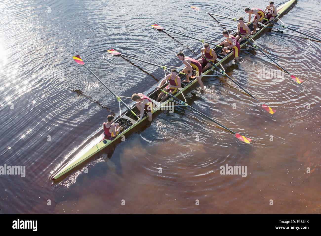Sculling Team Rowing On Water High Resolution Stock Photography and ...