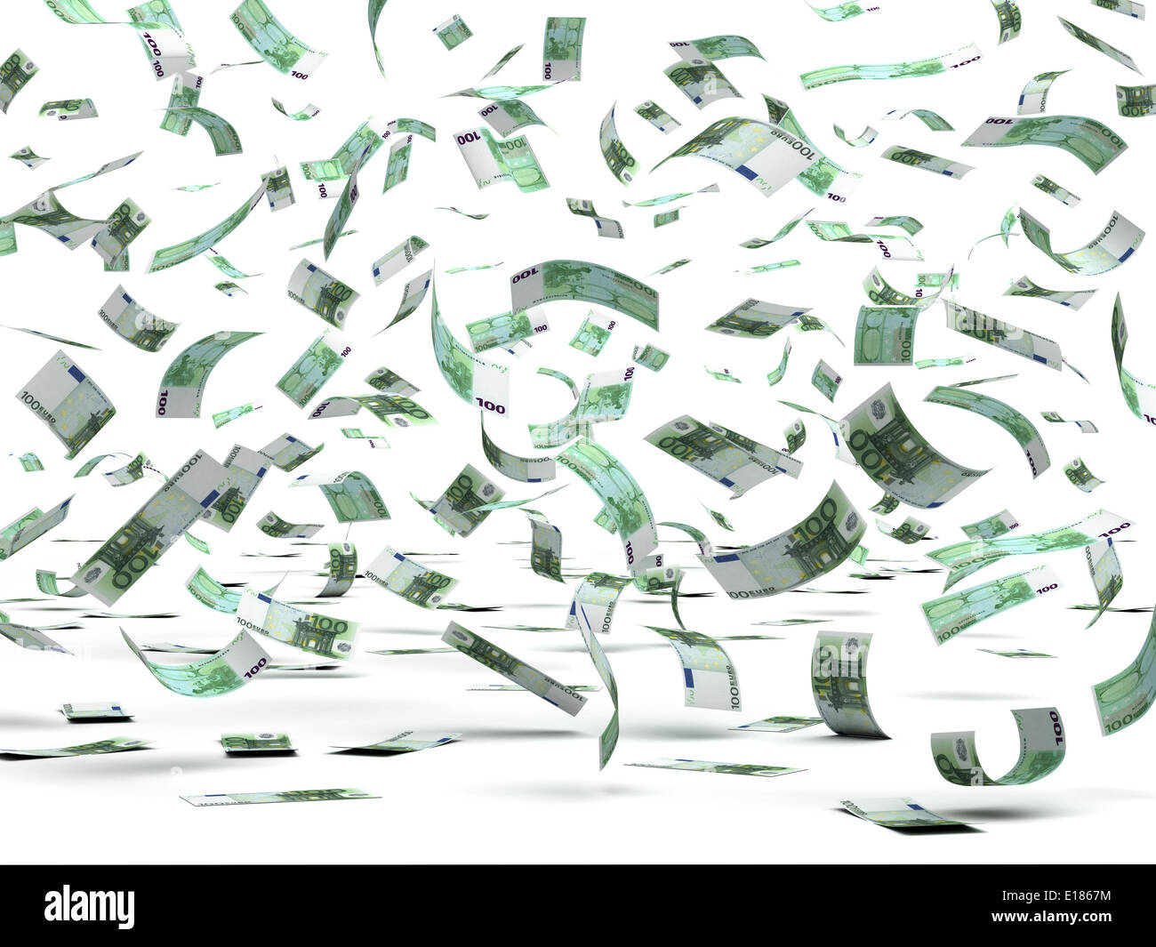 Flying Euros (isolated with clipping path Stock Photo - Alamy