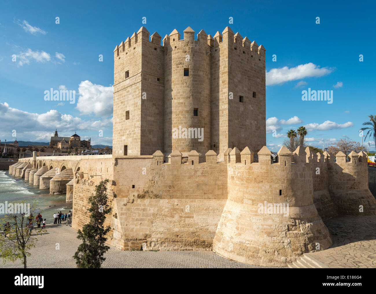 The Torre de la Calahorra with the Guadalquivir river, Roman bridge and ...