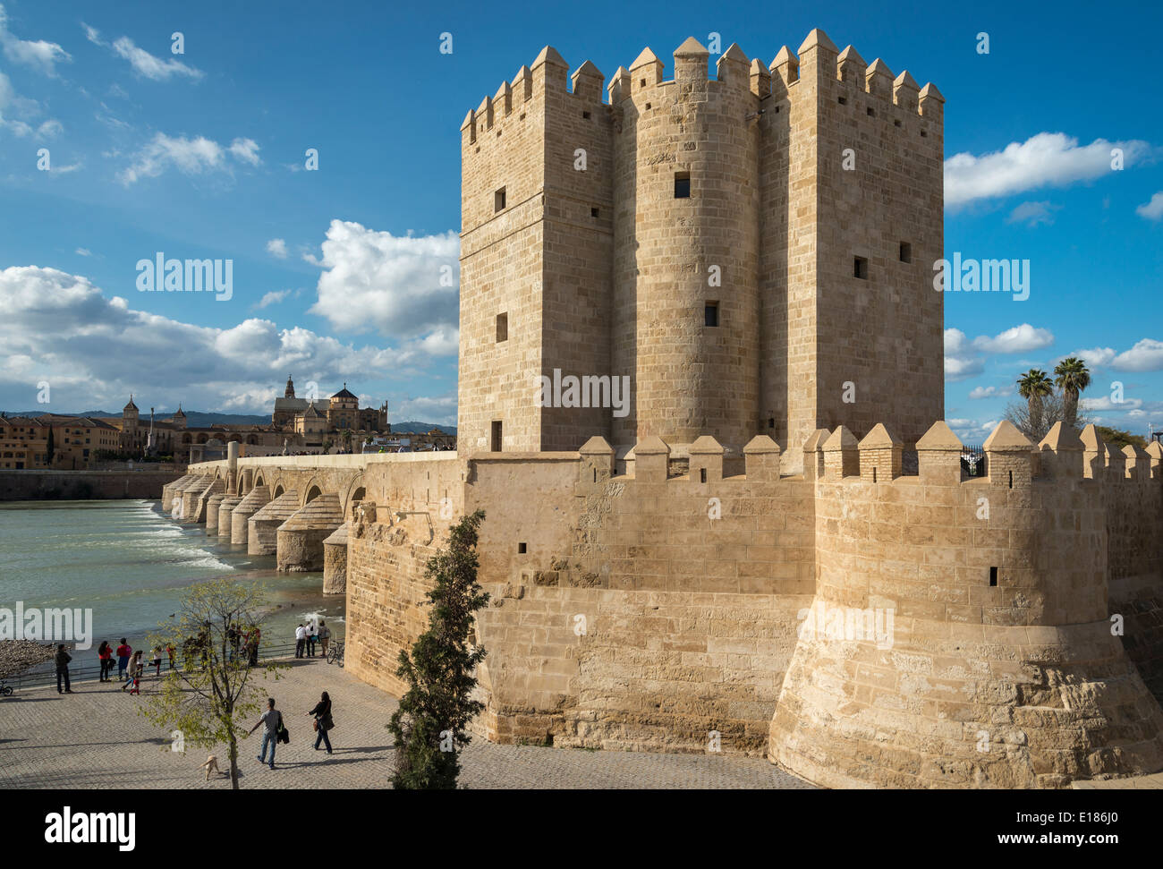 The Torre de la Calahorra with the Guadalquivir river, Roman bridge and ...