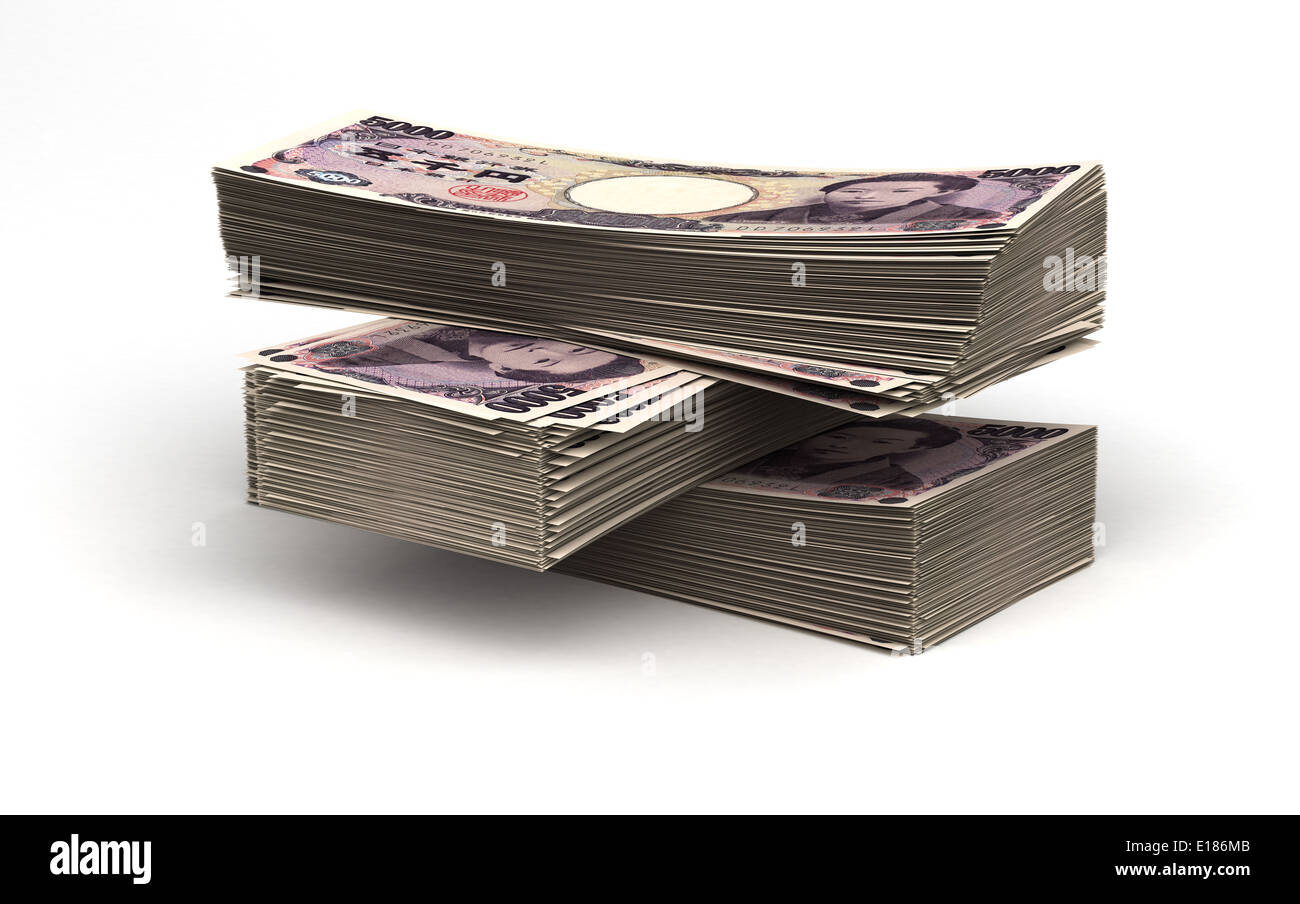 Stack of Japanese Yen Stock Photo - Alamy