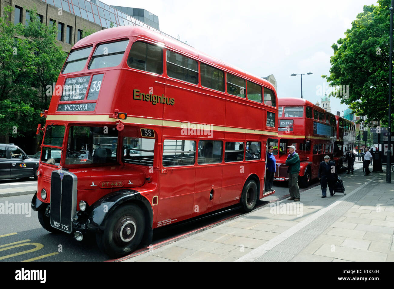Number 38 routemaster buses to Victoria parked at the Angel Islington ...