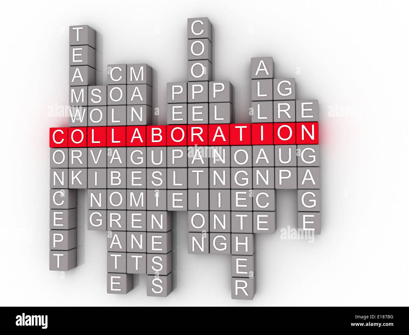 Collaboration Word Cloud Concept on a 3D Stock Photo - Alamy