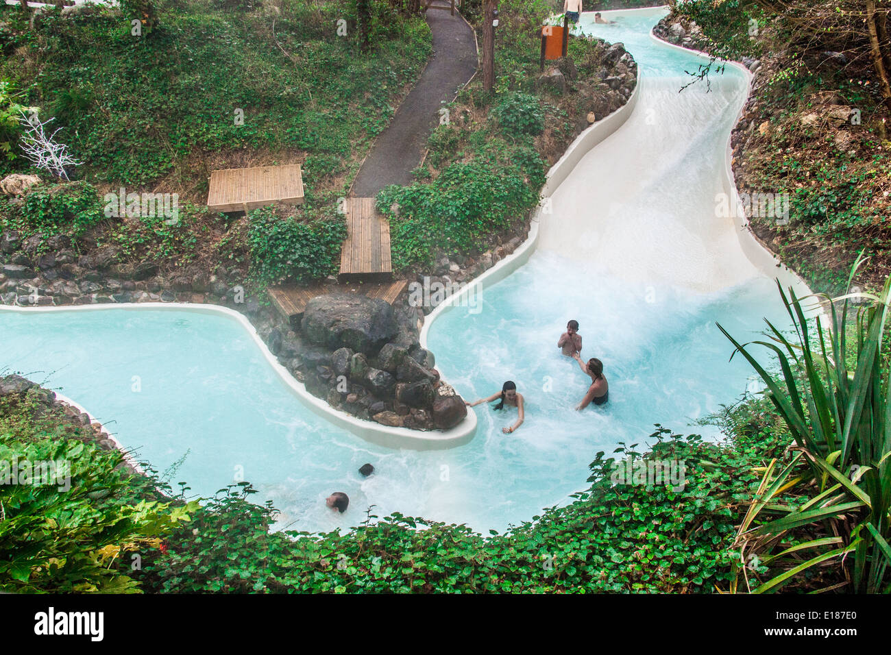 The outdoor swimming pool rapids slide at Center Parcs, Longleat ...