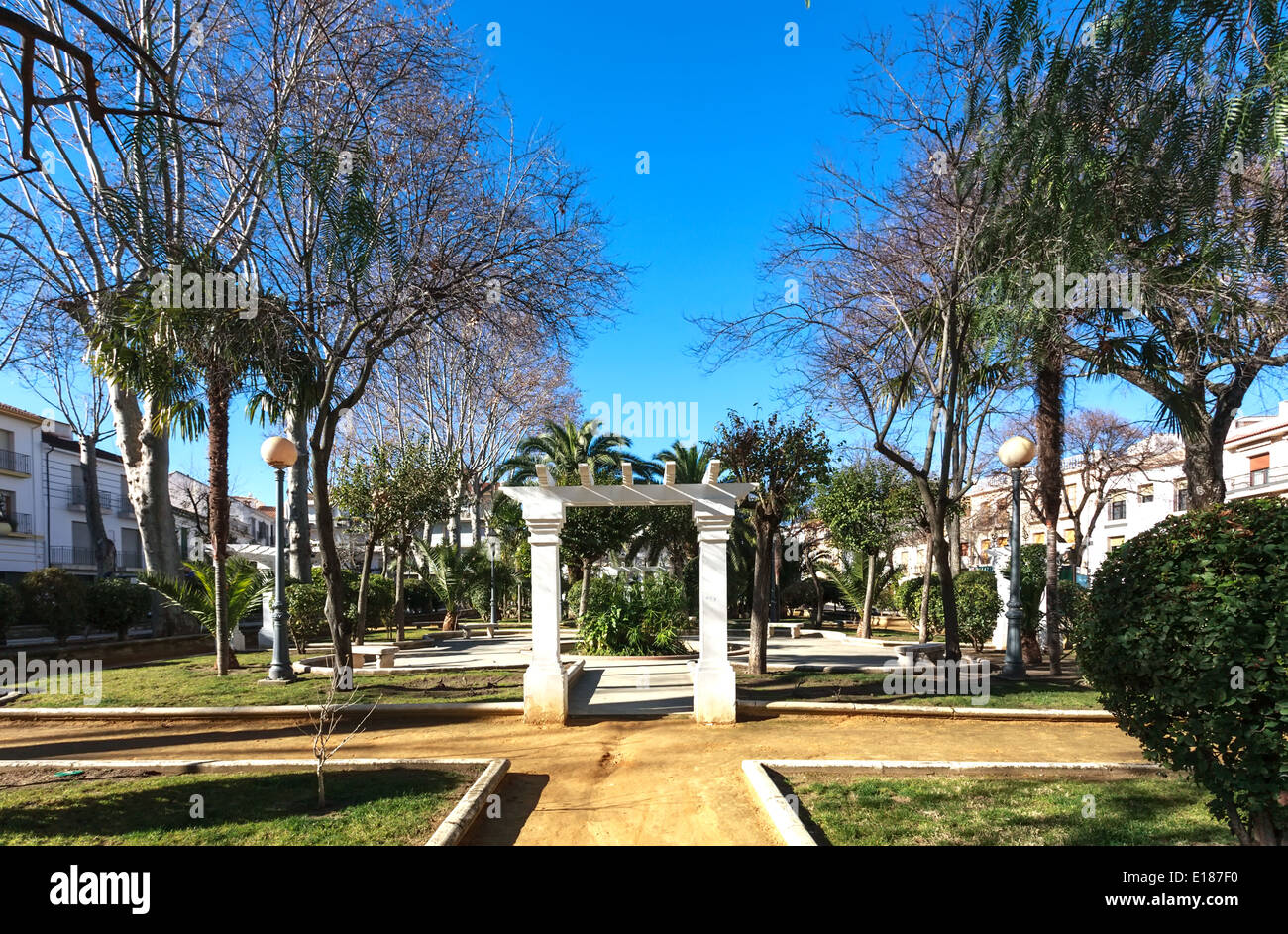 Park in the centre of Priego de Cordoba, Andalusia, Spain Stock Photo ...