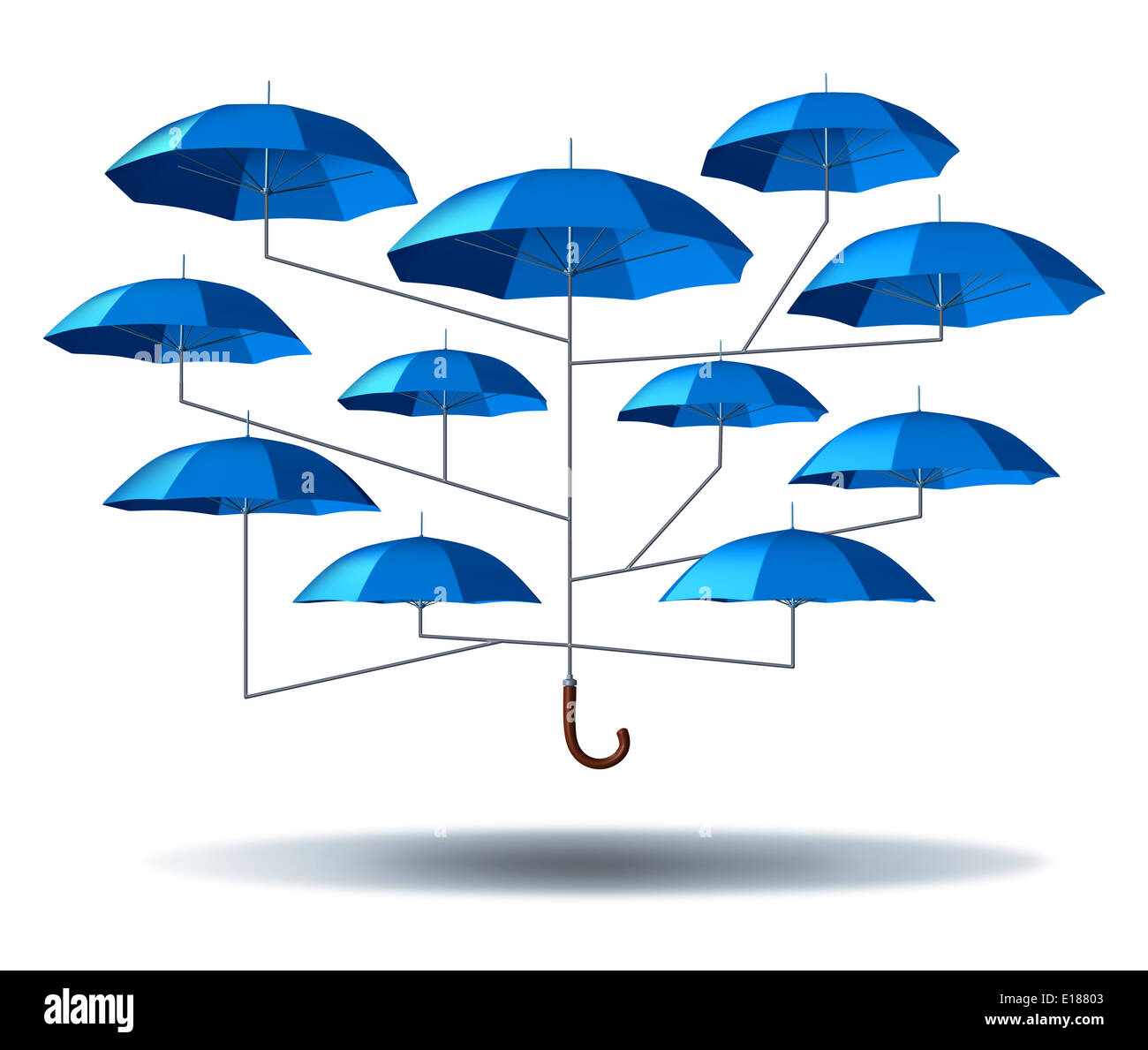 Security network and protection connections concept as a group of three ...