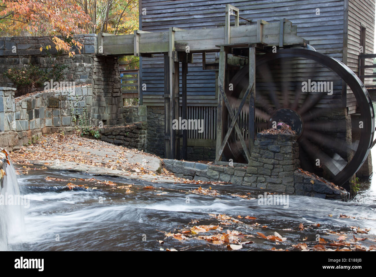 Water wheel on an old wooden grist mill Stock Photo - Alamy