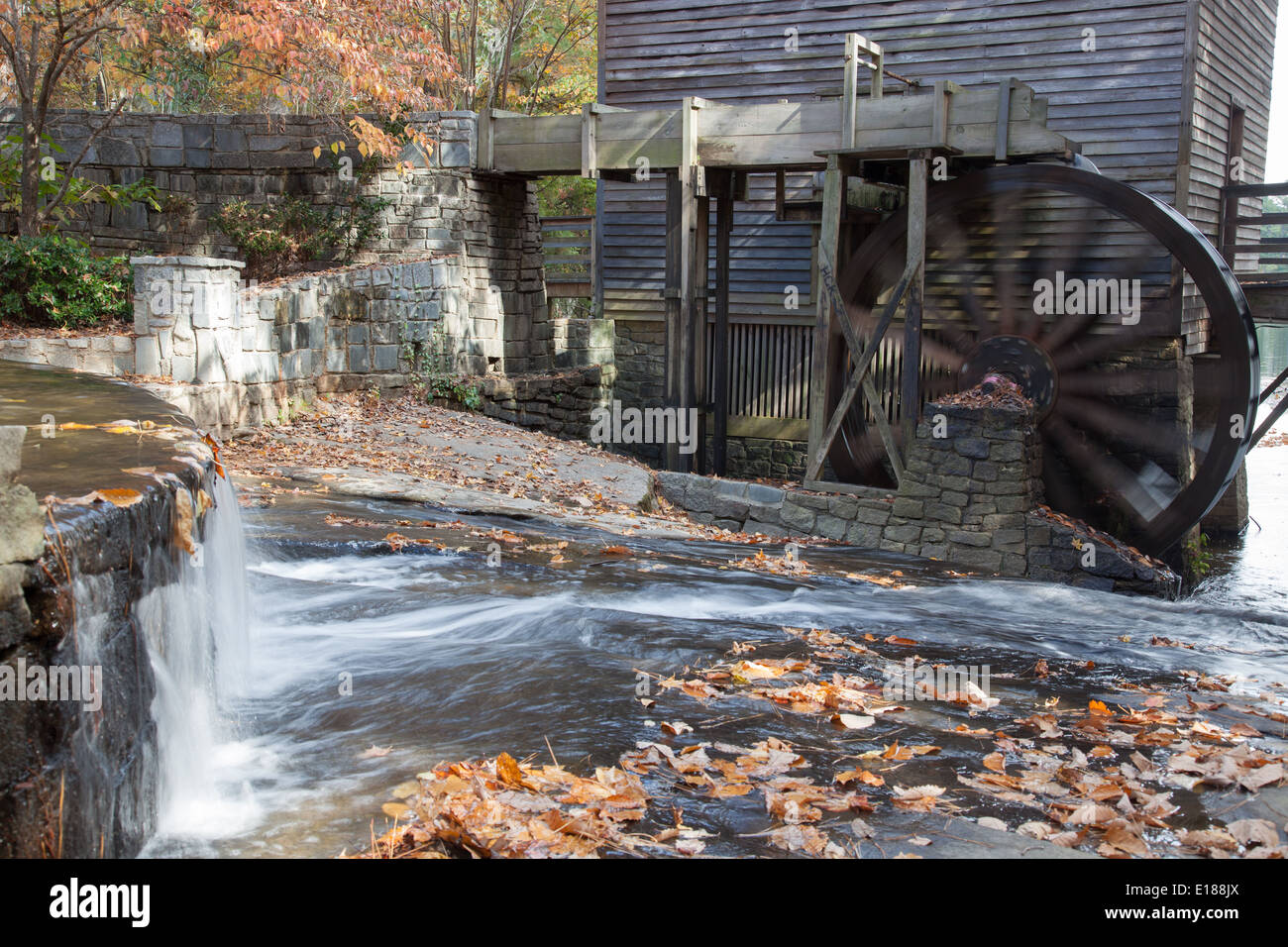 Water wheel on an old wooden grist mill Stock Photo - Alamy