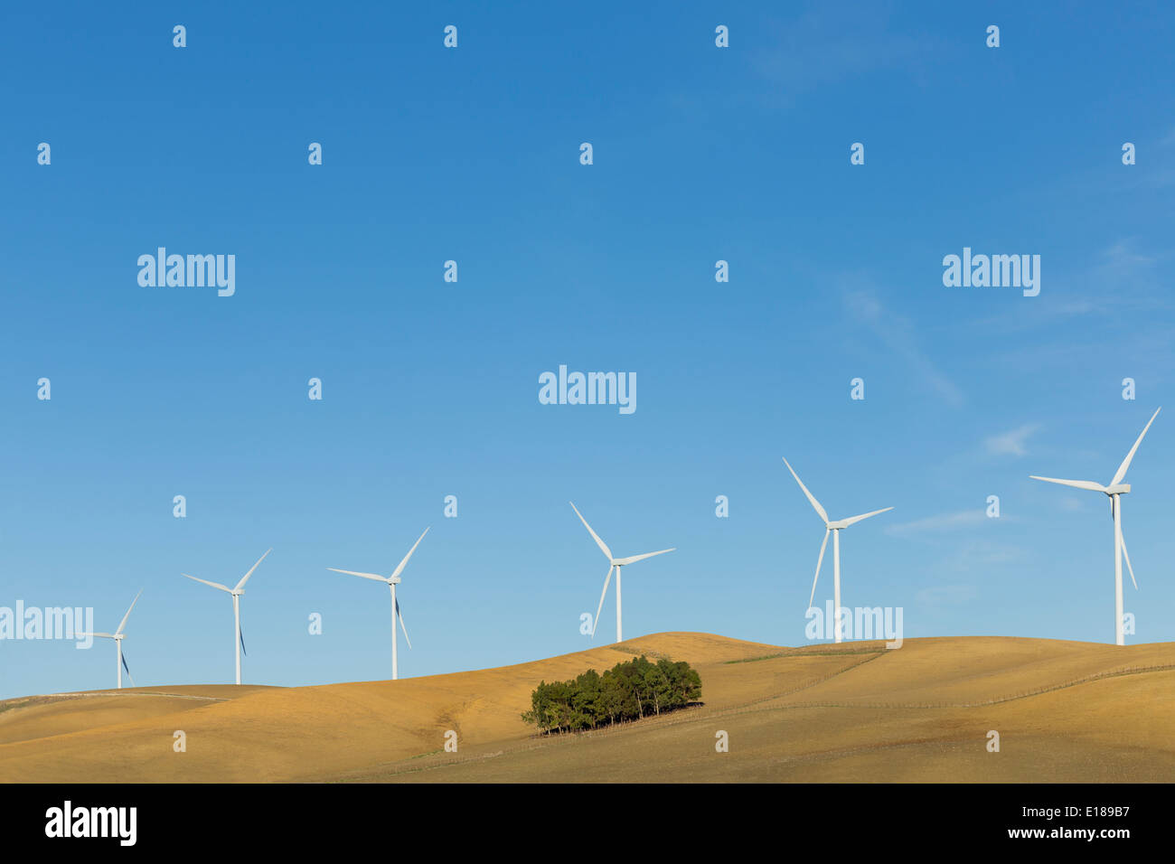 Wind turbines on hilltop Stock Photo - Alamy