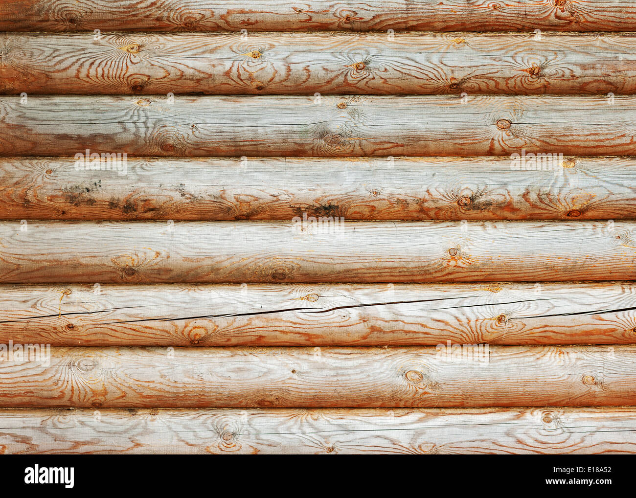 Natural background pattern of log wall. Textures of wooden logs Stock ...