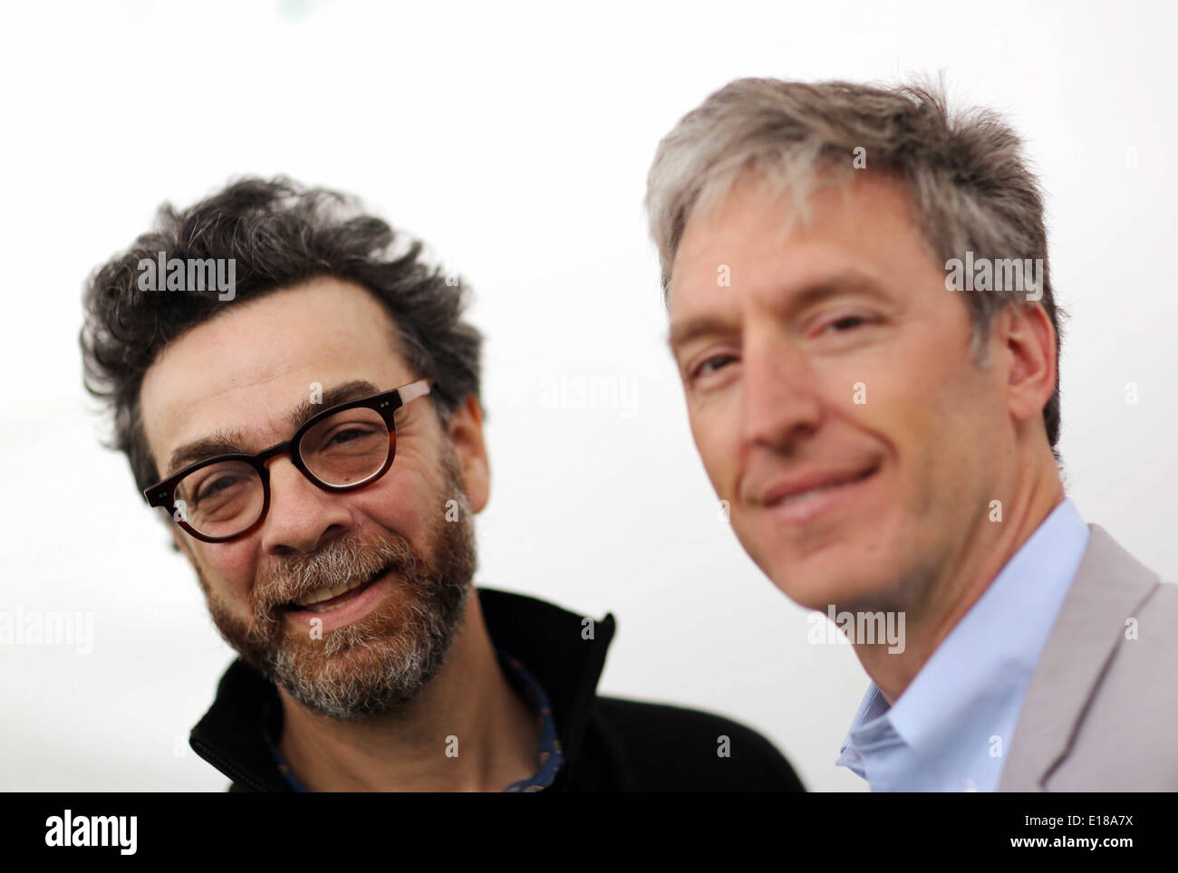 Hay on Wye, UK. 26th May, 2014. Pictured L-R: Stephen J. Dubner and ...
