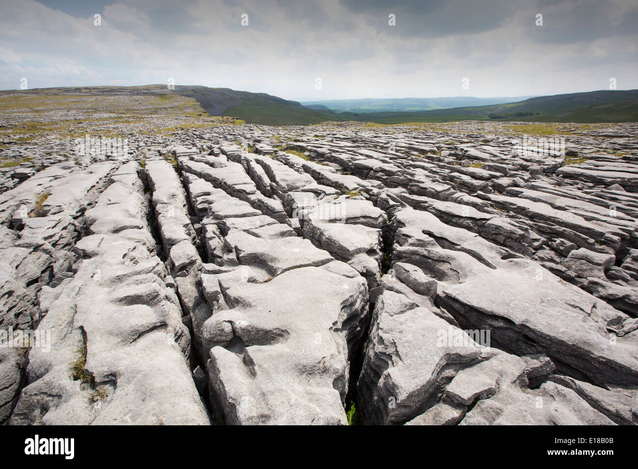 Limestone Pavement at Moughton above Helwith Bridge in the Yorkshire ...