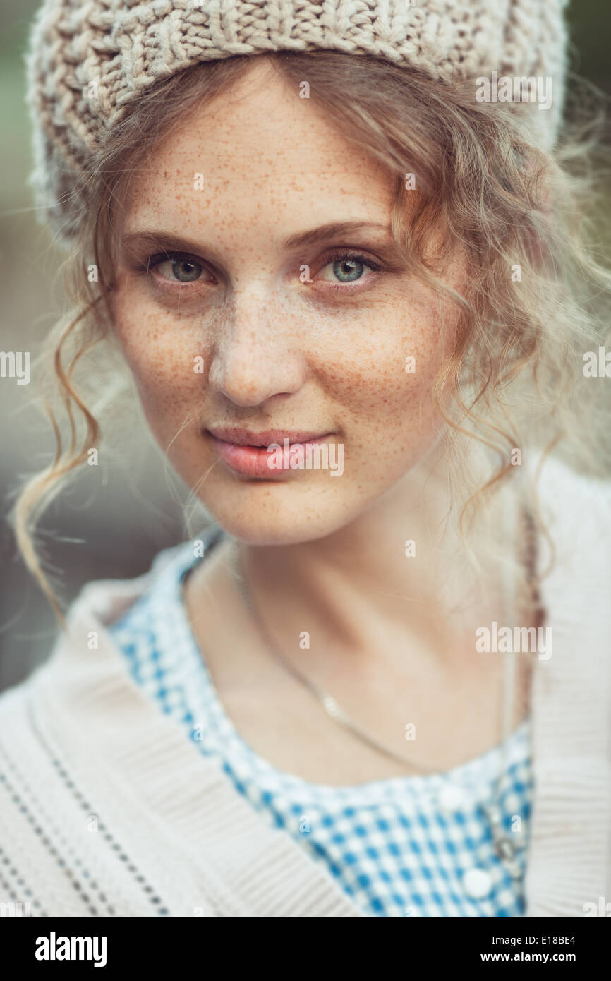Girl freckles hi-res stock photography and images - Alamy