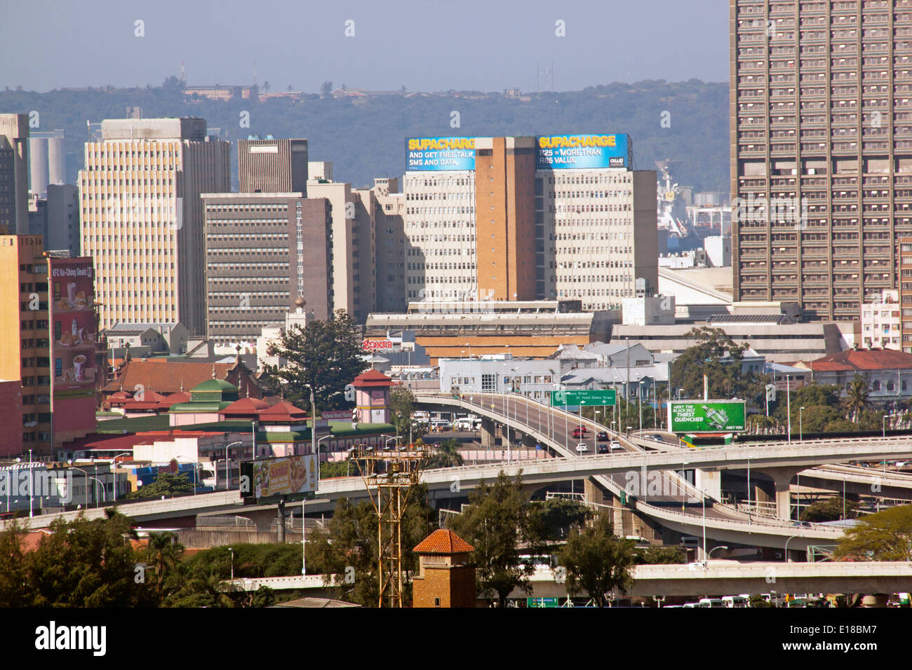 DURBAN, SOUTH AFRICA - MAY 24, 2014: Above view of City center and ...