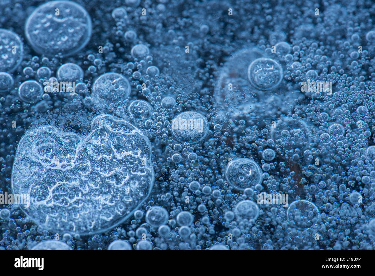 Air bubbles trapped in the ice Stock Photo - Alamy