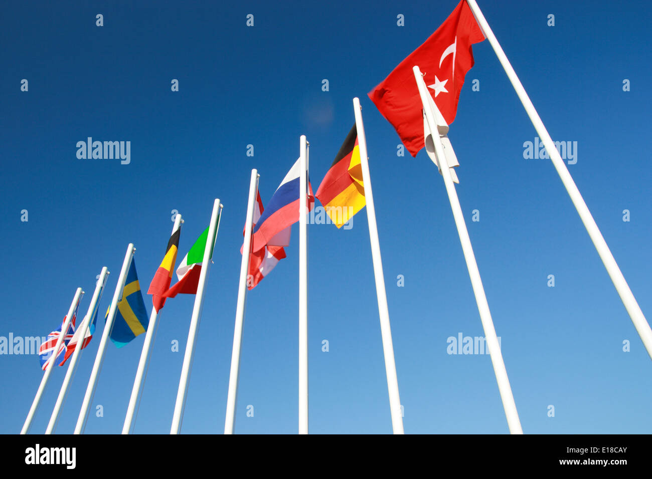 International flags bowing in the wind Stock Photo - Alamy