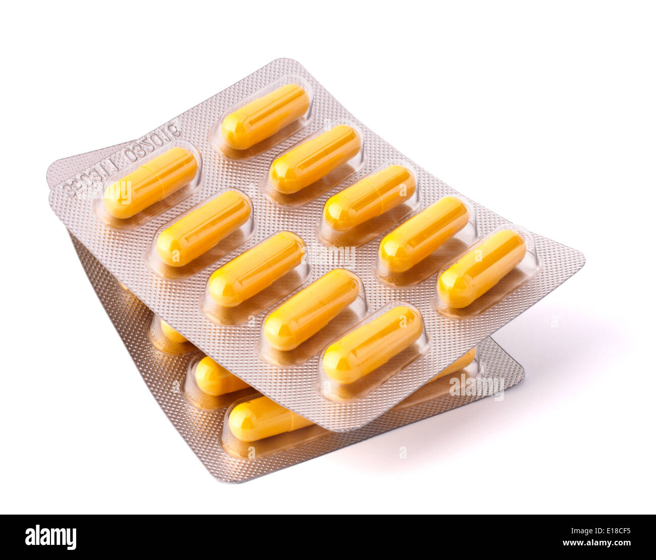 Medicament caplet blister isolated on white background cutout Stock ...