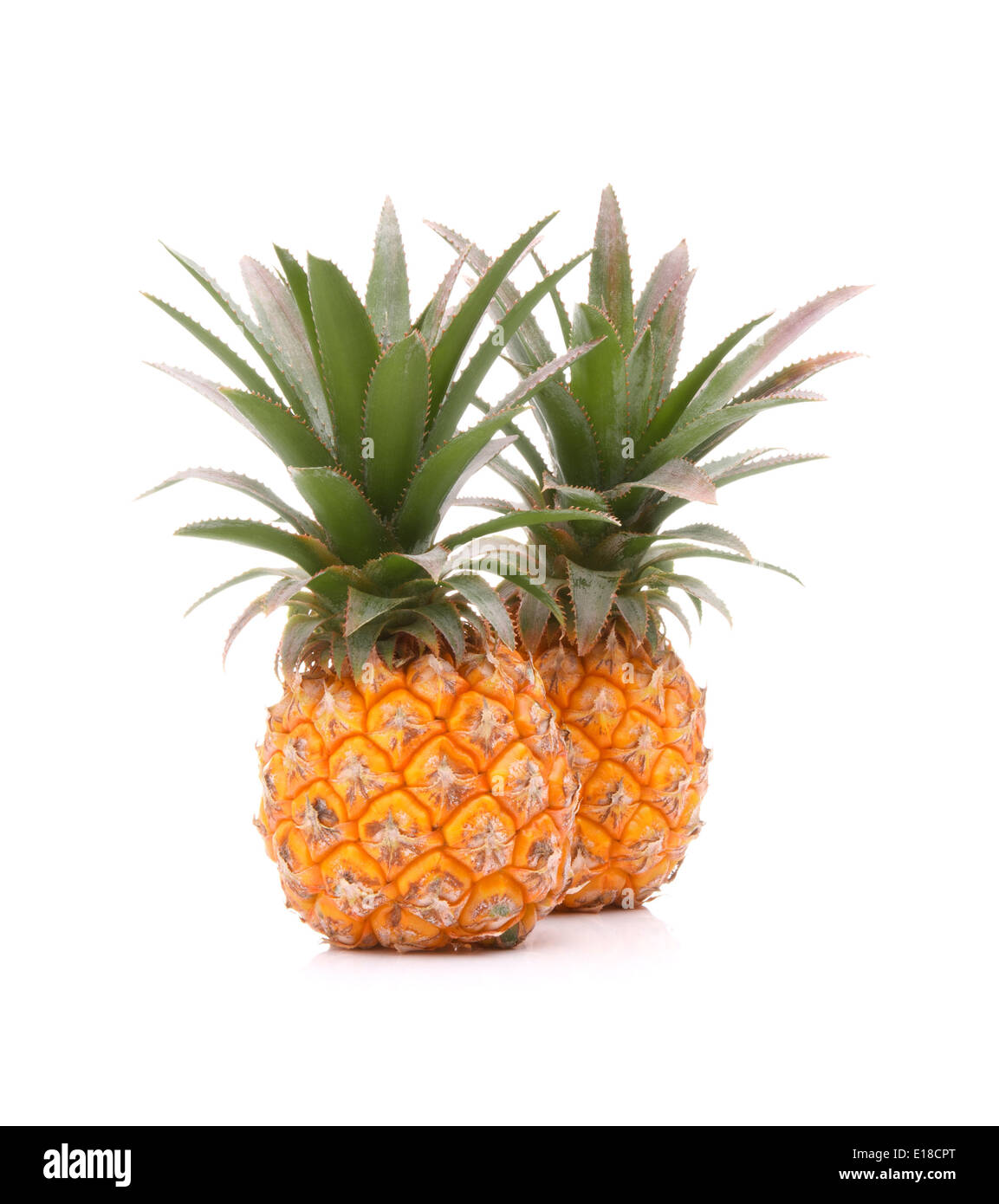 Pineapple tropical fruit or ananas isolated on white background cutout ...