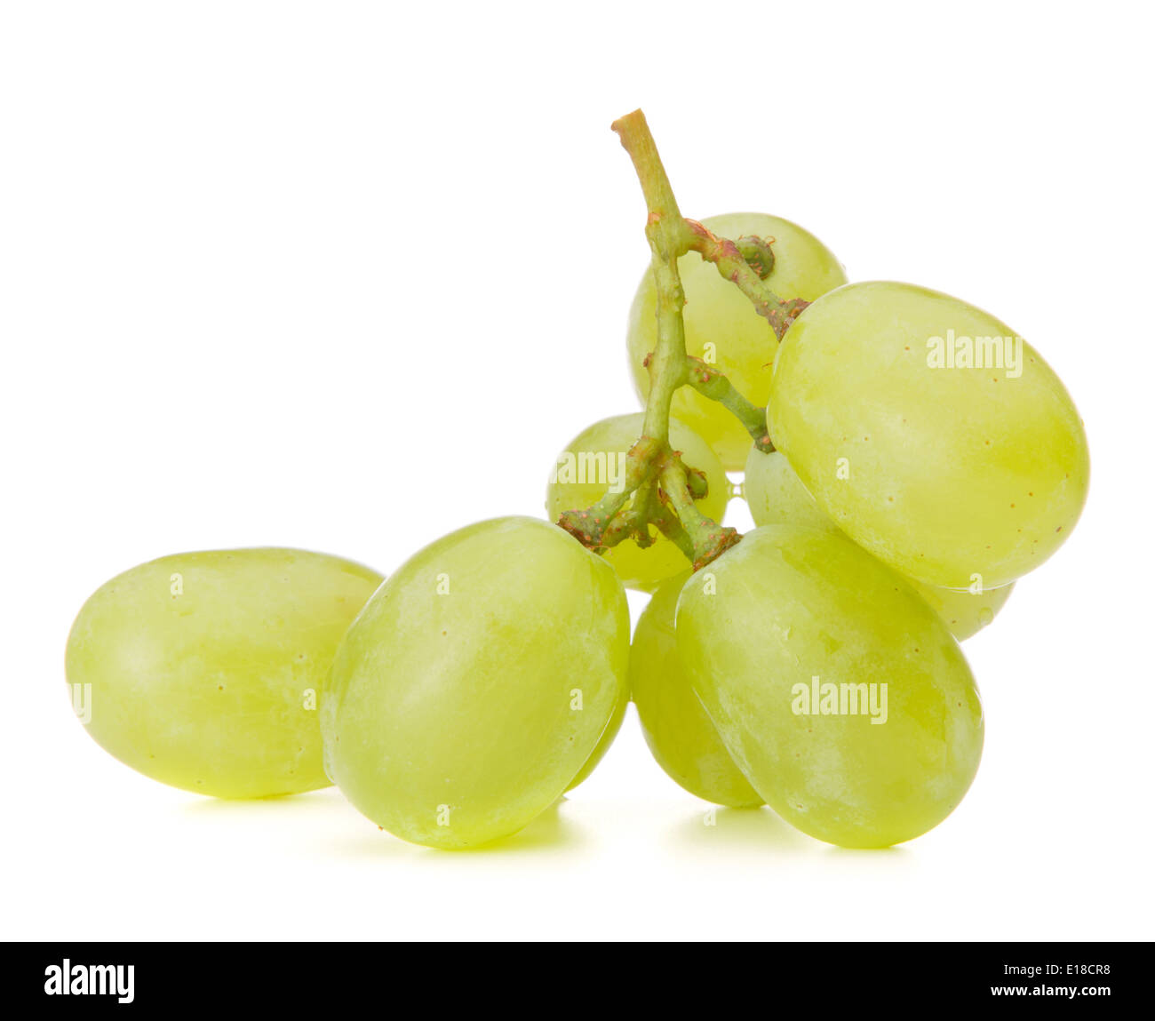 Green grape bunch isolated on white background cutout Stock Photo - Alamy