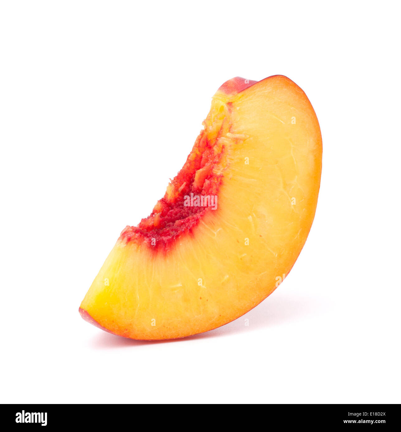 Nectarine fruit segment isolated on white background cutout Stock Photo ...