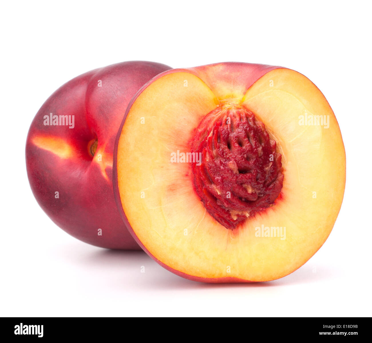 Nectarine fruit isolated on white background cutout Stock Photo - Alamy