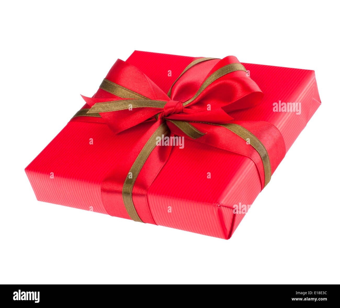festive gift box with bow isolated on white background Stock Photo - Alamy