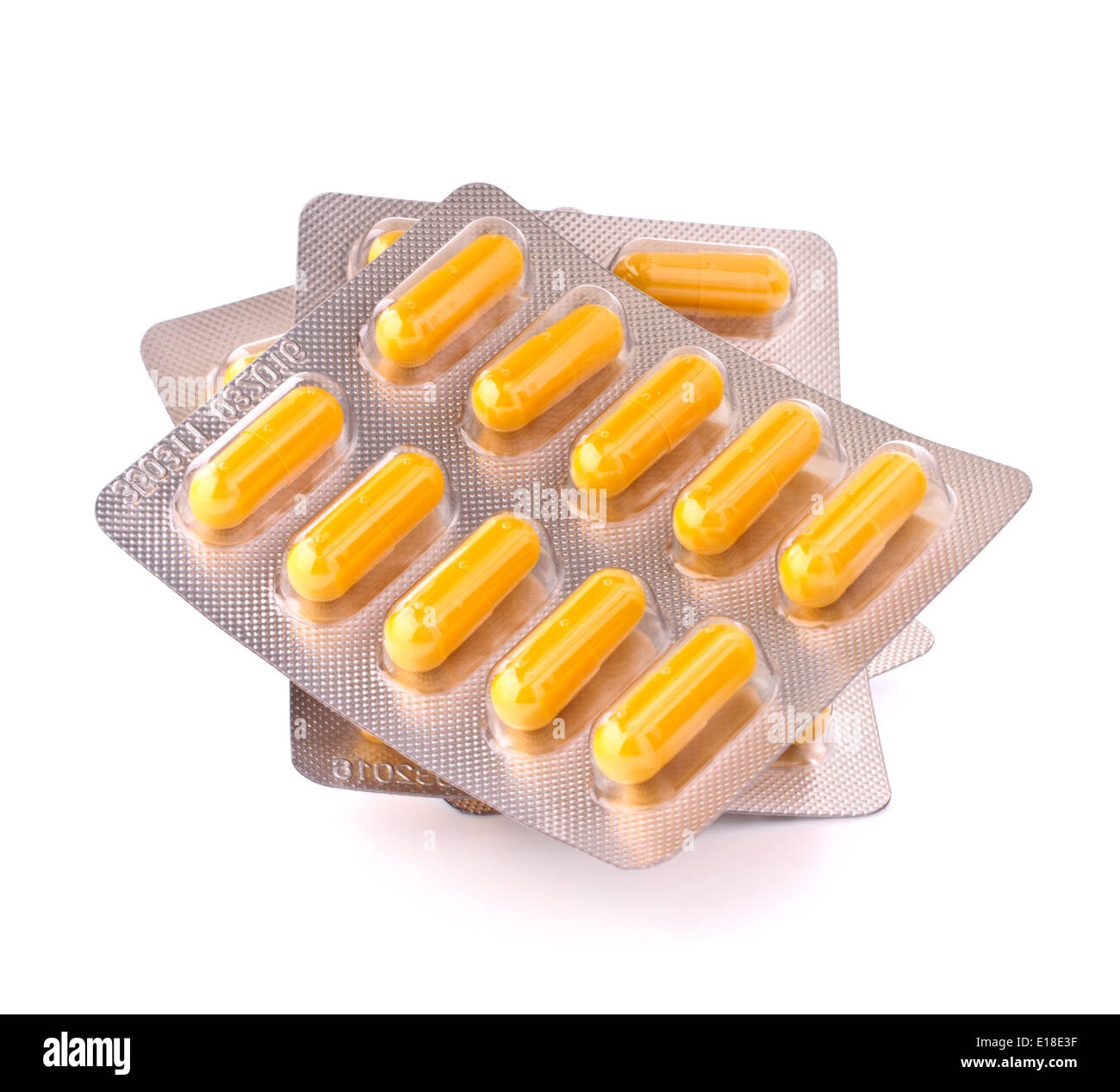 Medicament caplet blister isolated on white background cutout Stock ...