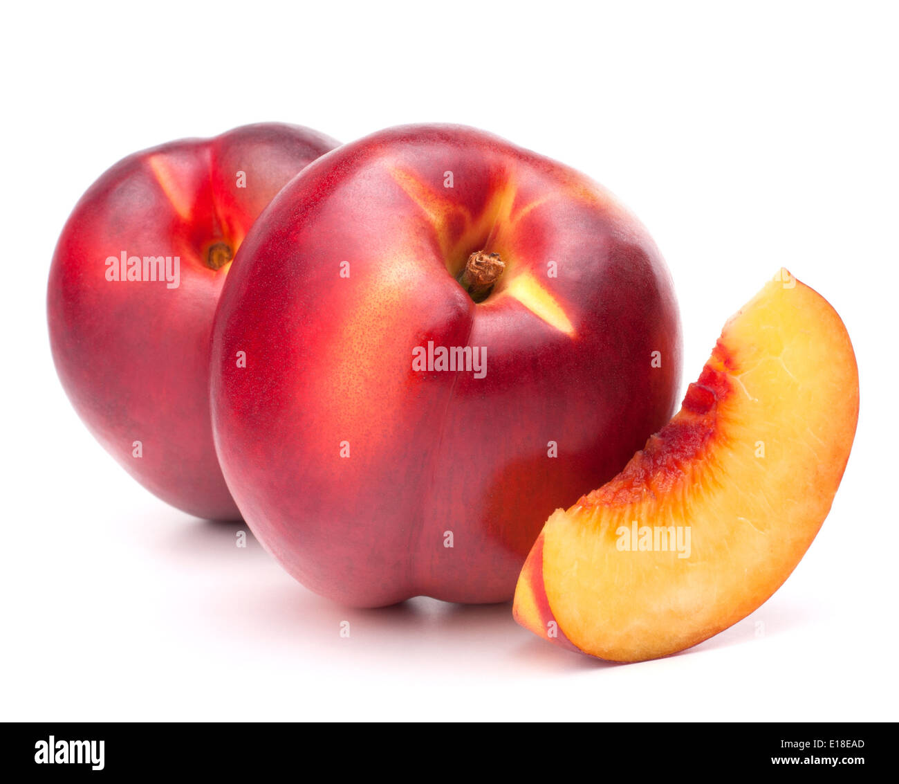 Nectarine fruit isolated on white background cutout Stock Photo - Alamy