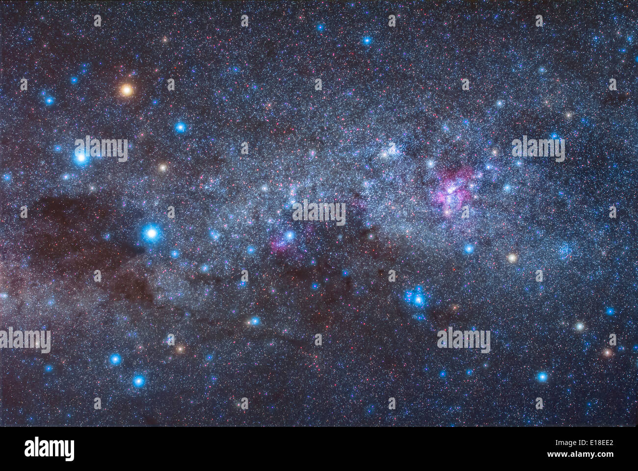 The region of the Southern Cross, Crux, at left and around the Carina ...