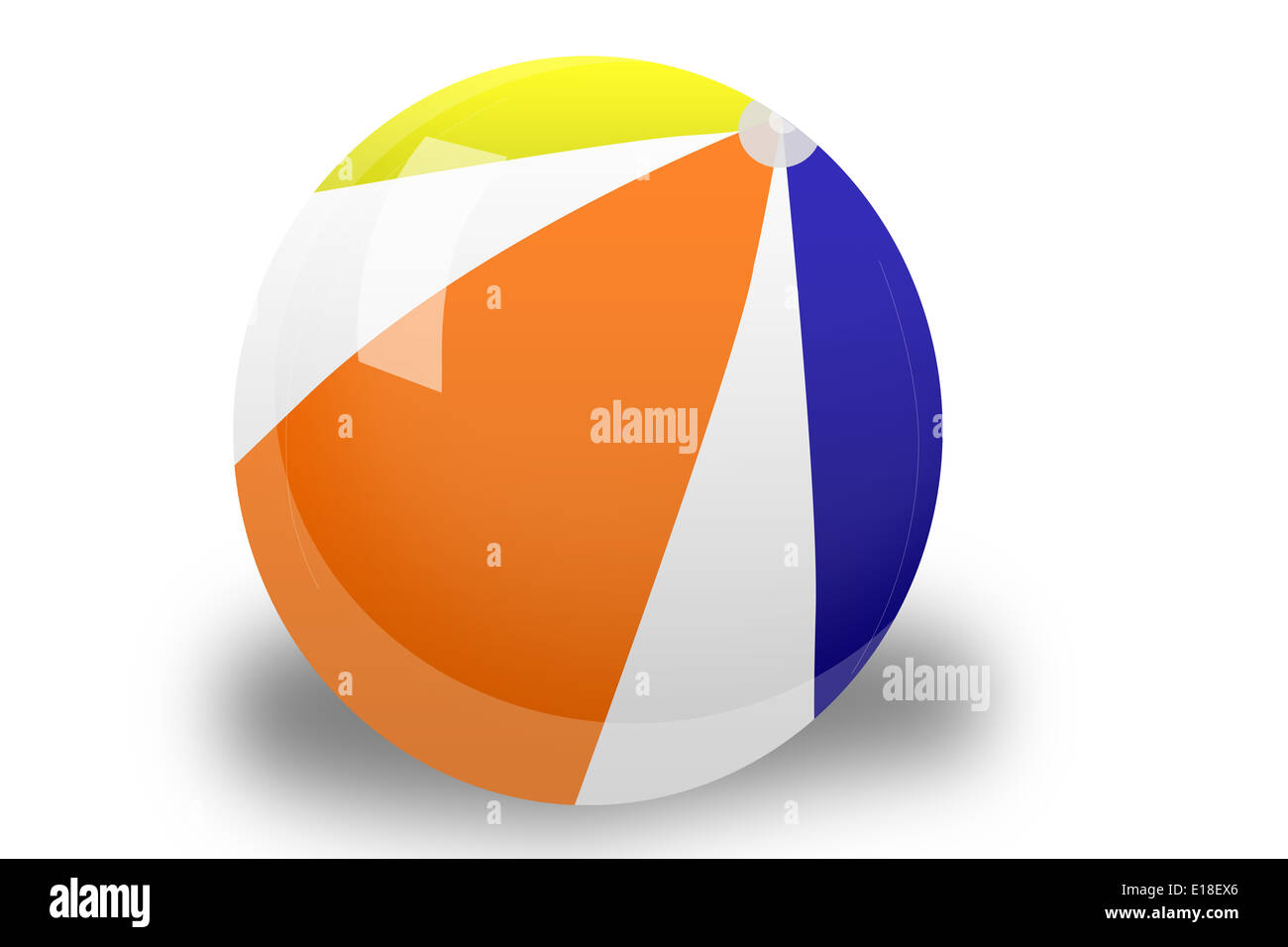 Computer drawing of beach ball on white background Stock Photo - Alamy