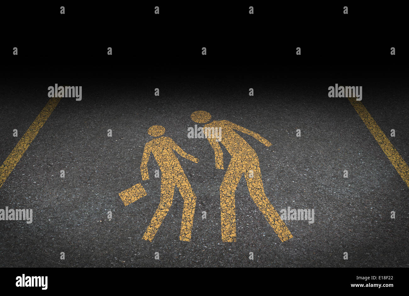 Big bully and bullying concept as yellow painted road sign on asphalt ...