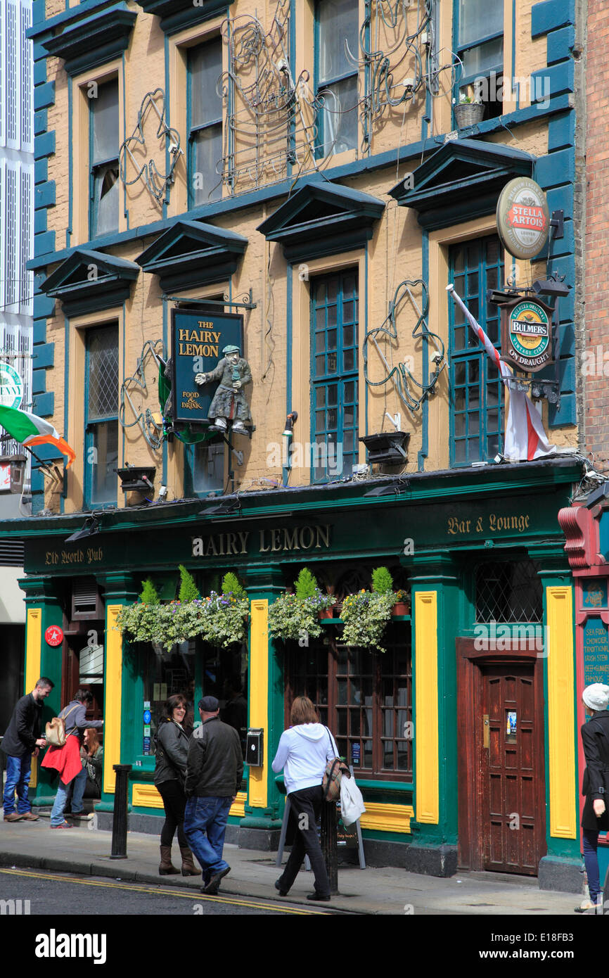 Ireland, Dublin, The Hairy Lemon Bar, street scene Stock Photo - Alamy