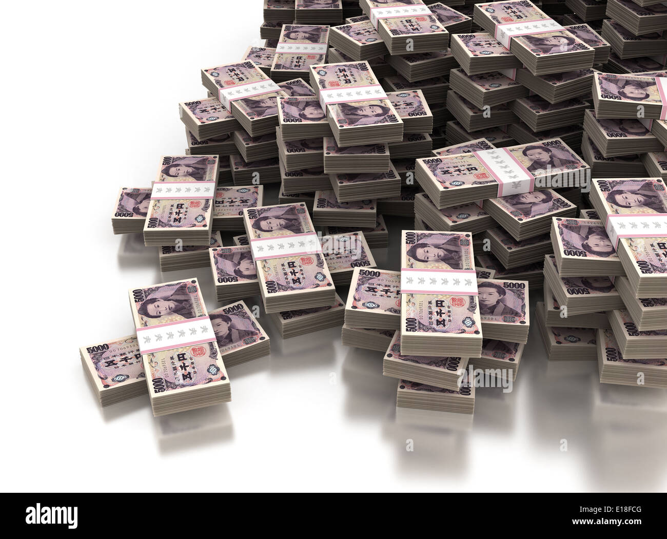 Stack of Japanese Yen Stock Photo - Alamy
