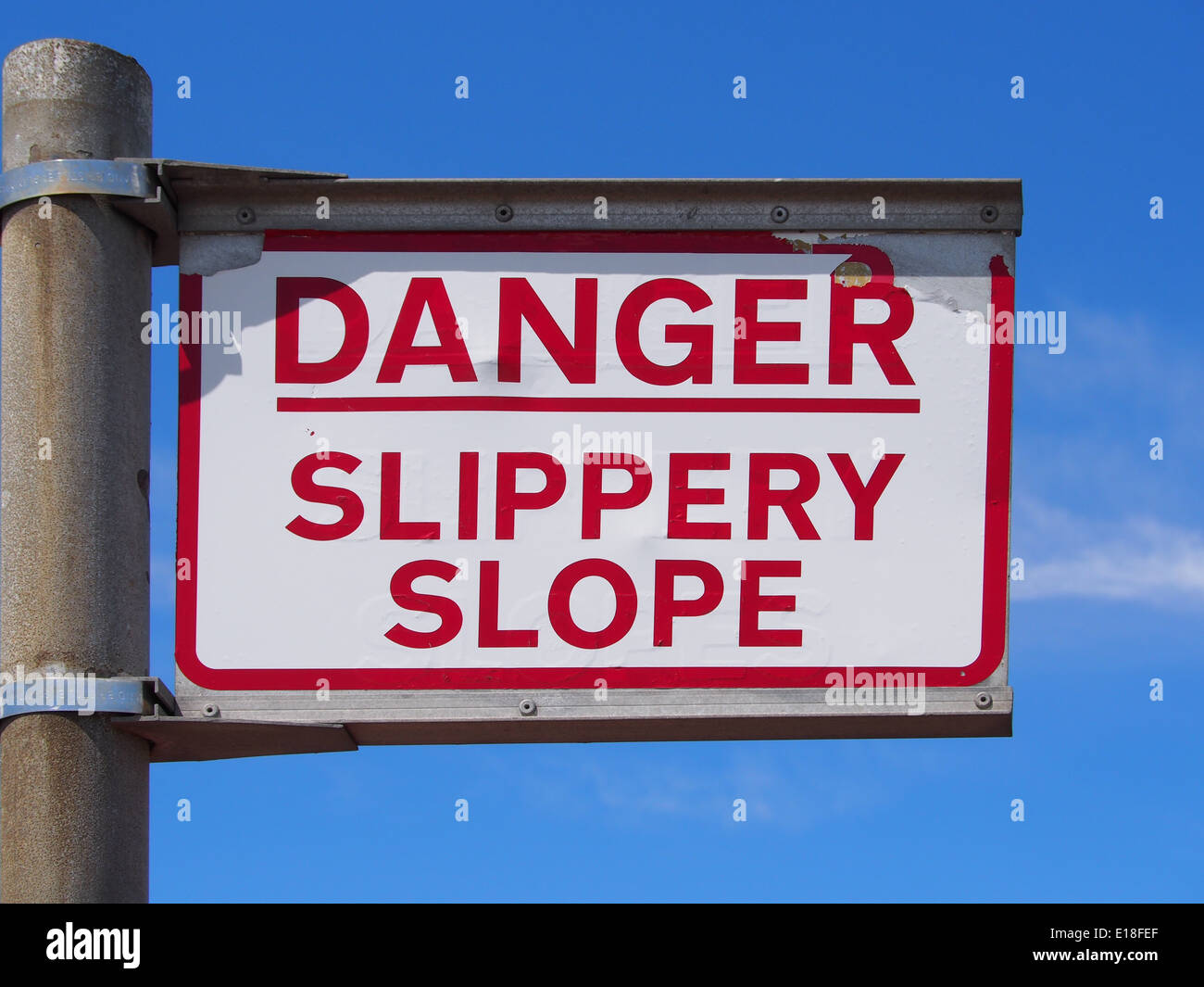 Danger Slippery Slope Sign High Resolution Stock Photography and Images ...