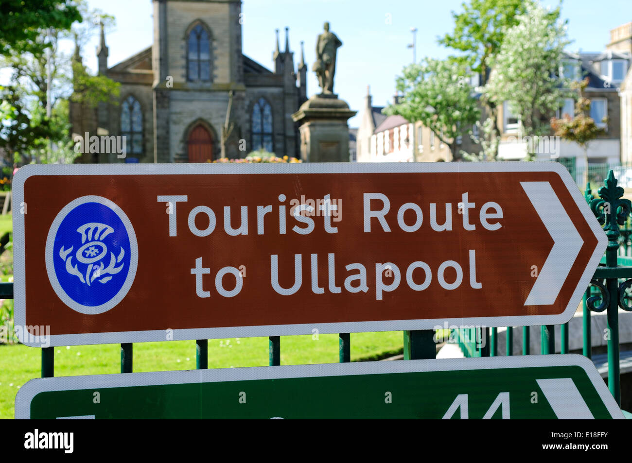 Ullapool Tourist Route Traffic sign In The Town Of Thurso ,Scotland ...